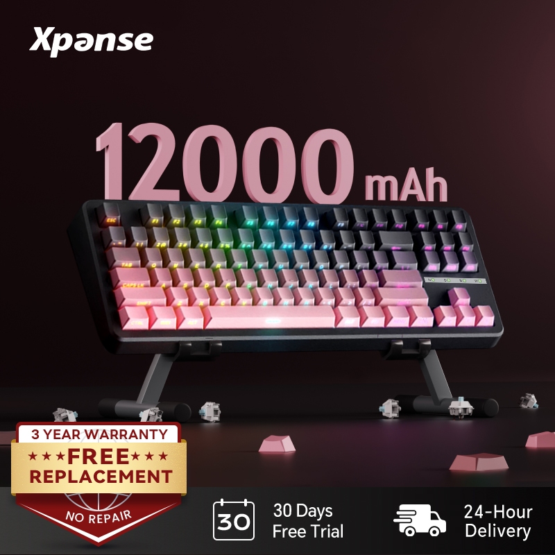 Xpanse Mechanical Keyboard 87 Keys RGB Wireless Gaming Keyboard Tri ...