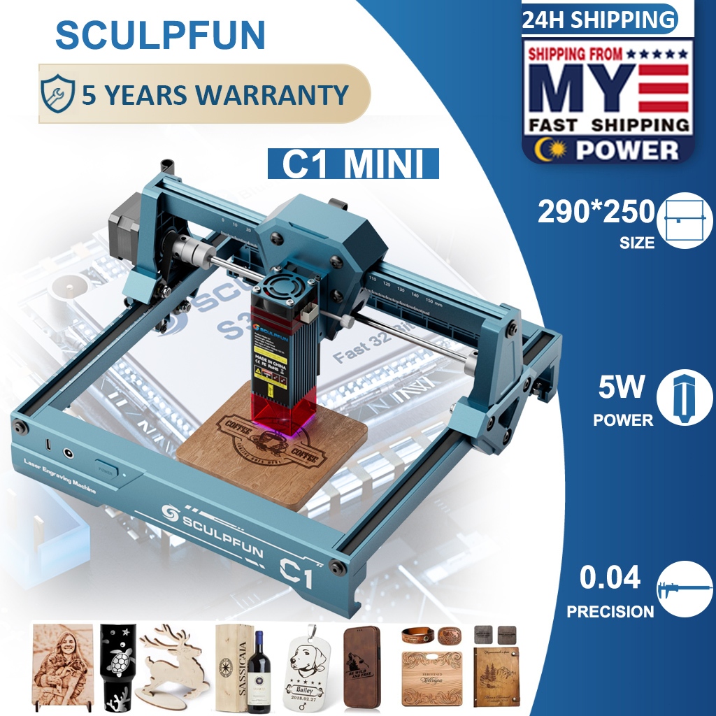 Sculpfun C1 Mini Laser Engraver Portable Laser Engraving Machine 5W ...