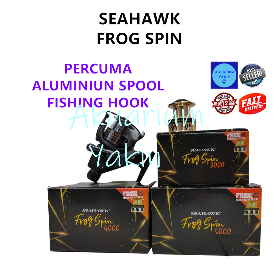4077 EXTRA SPOOL SEAHAWK FROG SPIN SPINNING FISHING REEL MESIN PANCING ...
