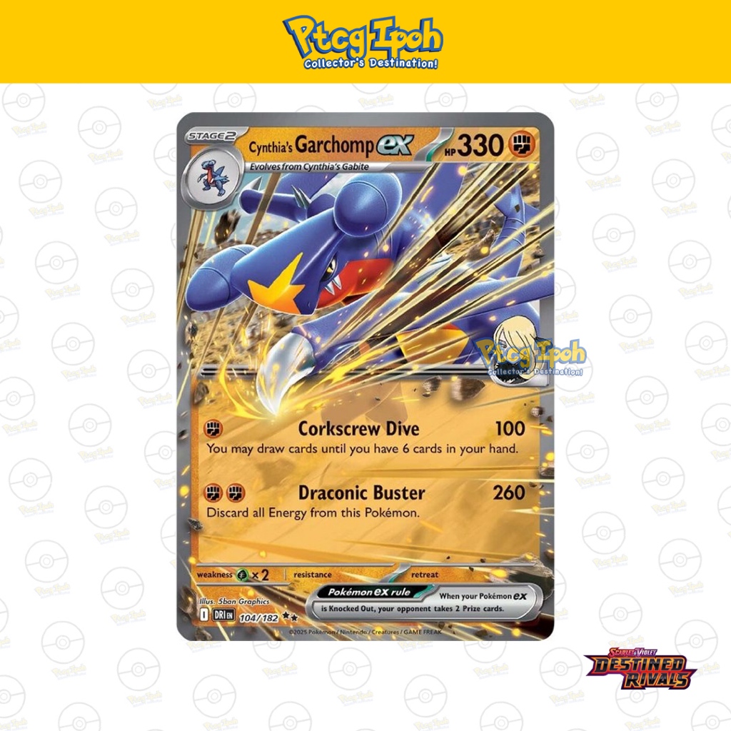 [Pokémon TCG] Destined Rivals: Cynthia's Garchomp ex - 104/182 - Double ...