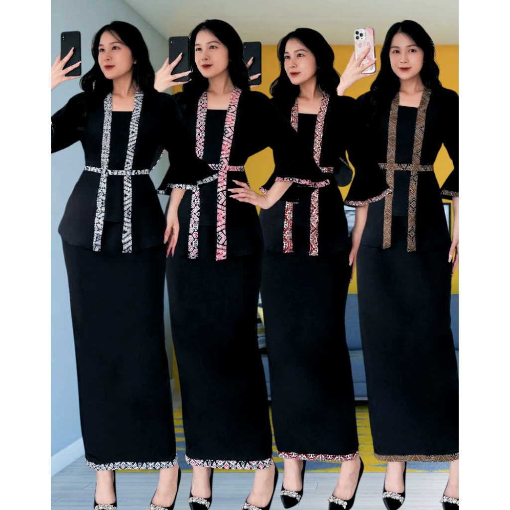 SET KEBAYA BORNEO LACE FREESIZE 48KG-80KG | Shopee Malaysia