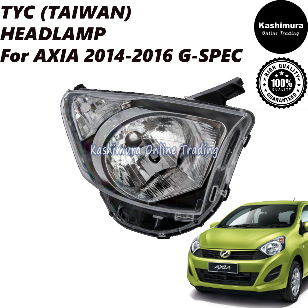 PERODUA AXIA 2014 2015 2016 G SPEC HEADLAMP HEAD LAMP LAMPU BESAR TYC ...