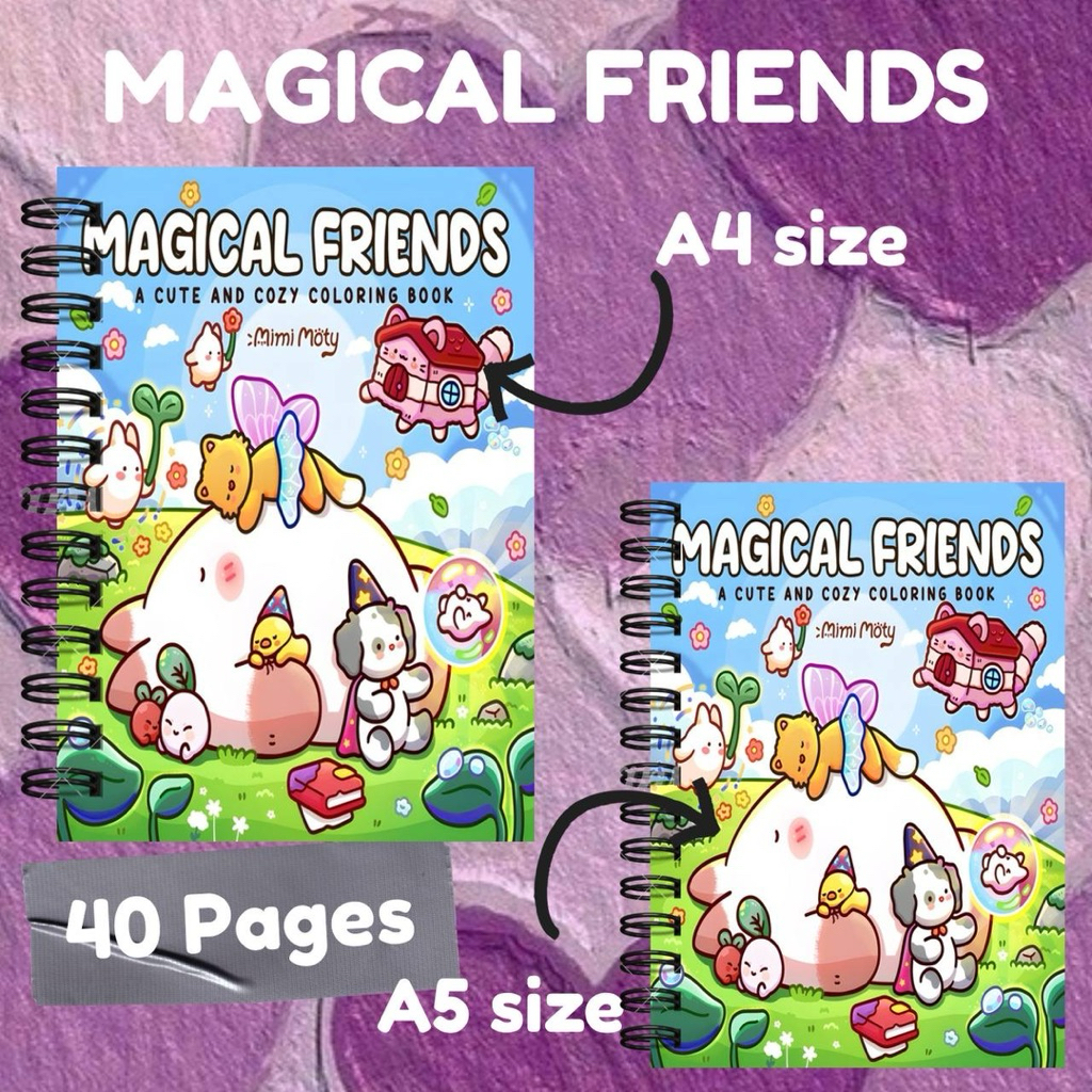 Magical Friends Coloring book loose paper a cute and cozy coloring book ...