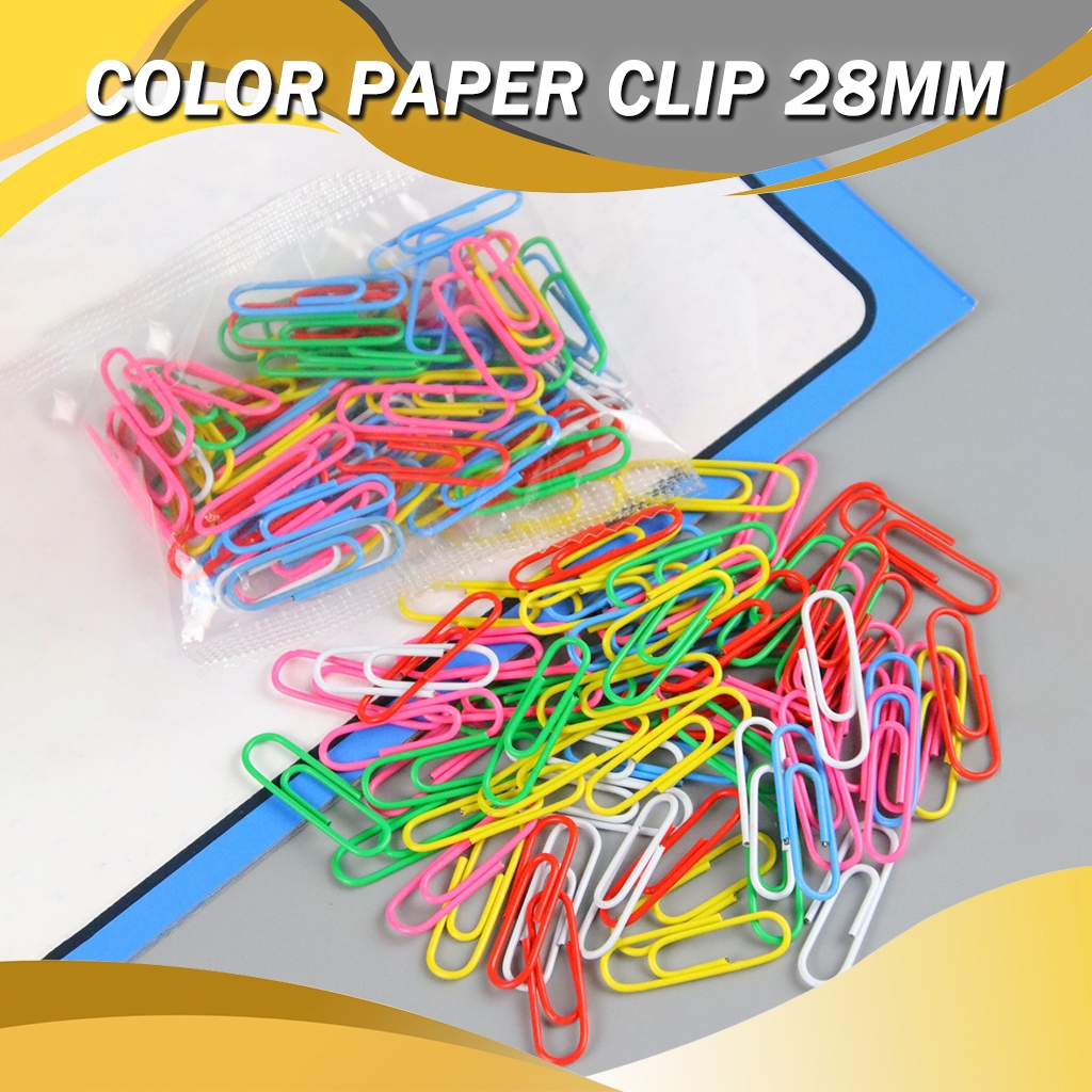 28mm Colorful Metal Paper Clip Bookmark Paper Clip Pin Colorful File ...