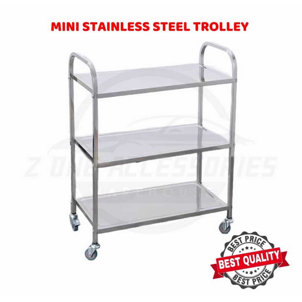 💥MINI💥STAINLESS STEEL 3 TIER HOT POT TROLLEY SMALL MULTIFUNCTION ...