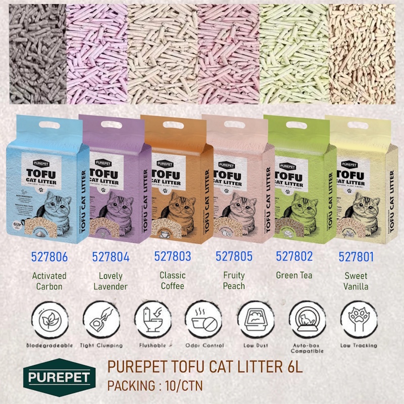 PUREPET Tofu Cat Litter Pasir Kucing 6L/2KG | Shopee Malaysia