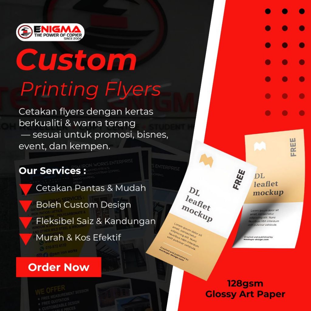 Cetak Flyers Digital – Art Paper 128gsm | Saiz A5 | Own Design/ Custom ...