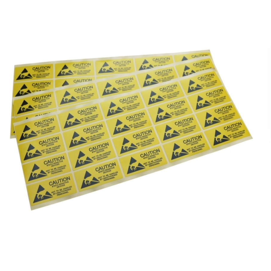Caution Anti Static Sensitive Devices Stickers Self Adhesive ESD ...
