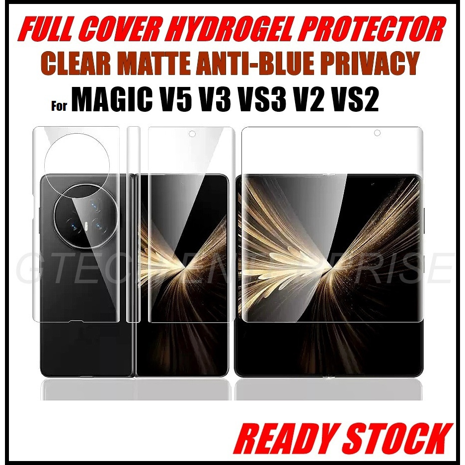 Full Cover For Honor Magic V5 V3 VS3 V2 VS2 VS 2 3 5G Privacy Hydrogel Screen Protector Inner ...