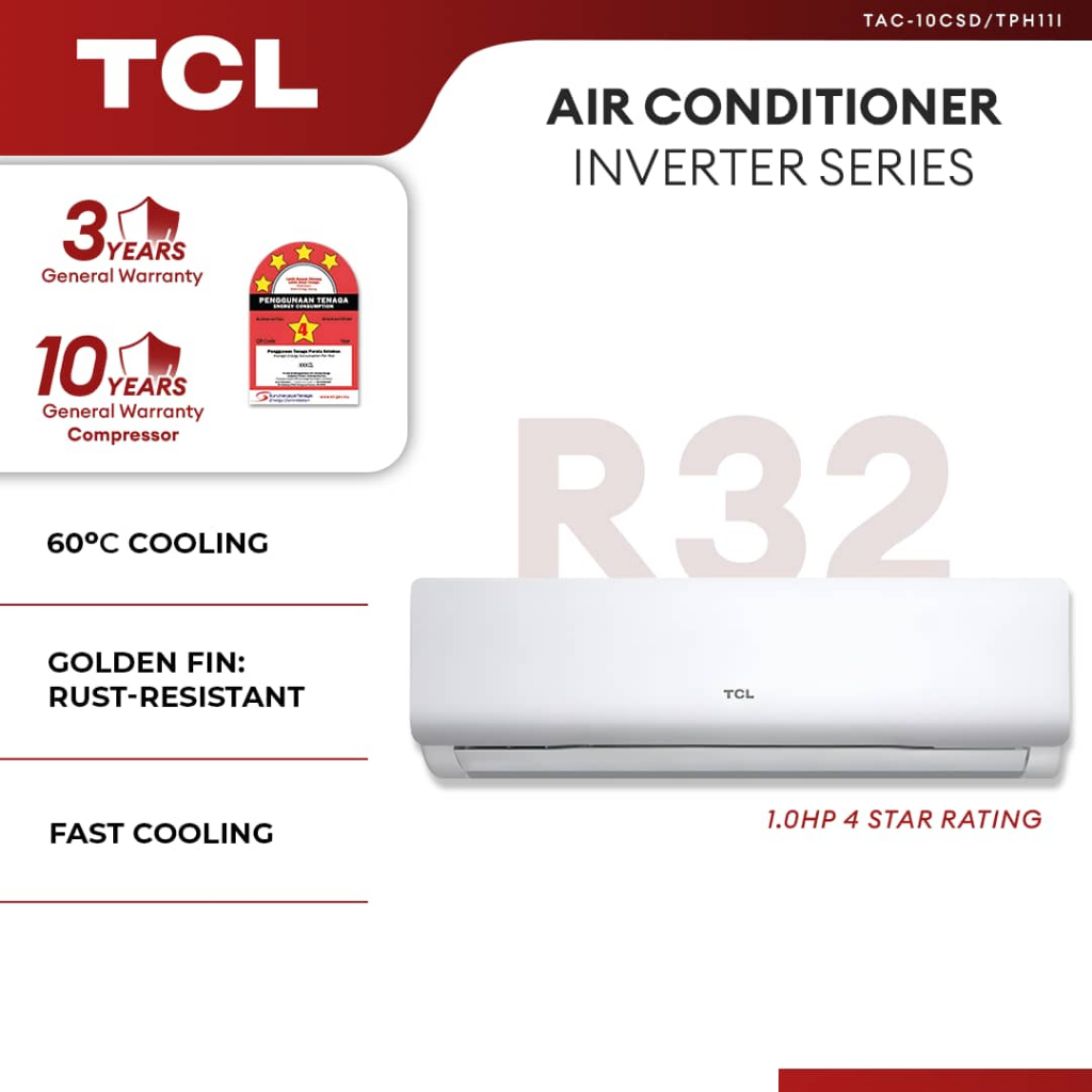 TCL Gentle Cool Series Inverter Air Conditioner TAC-10CSD/TPH11I / TAC ...