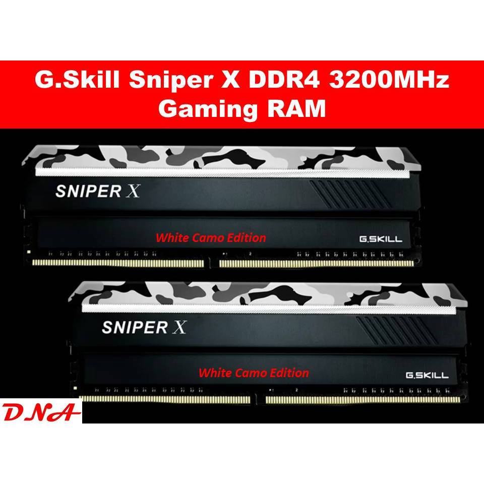 G.Skill Sniper X DDR4 3200MHz Gaming RAM - White Camo Edition | Shopee ...