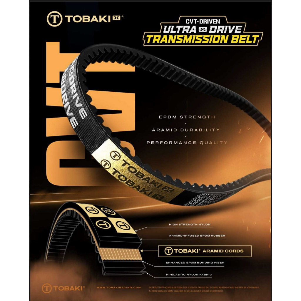 TOBAKI RACING CVT DRIVEN ULTRA X DRIVE TRANSMISSION BELT TIMING BELT ...