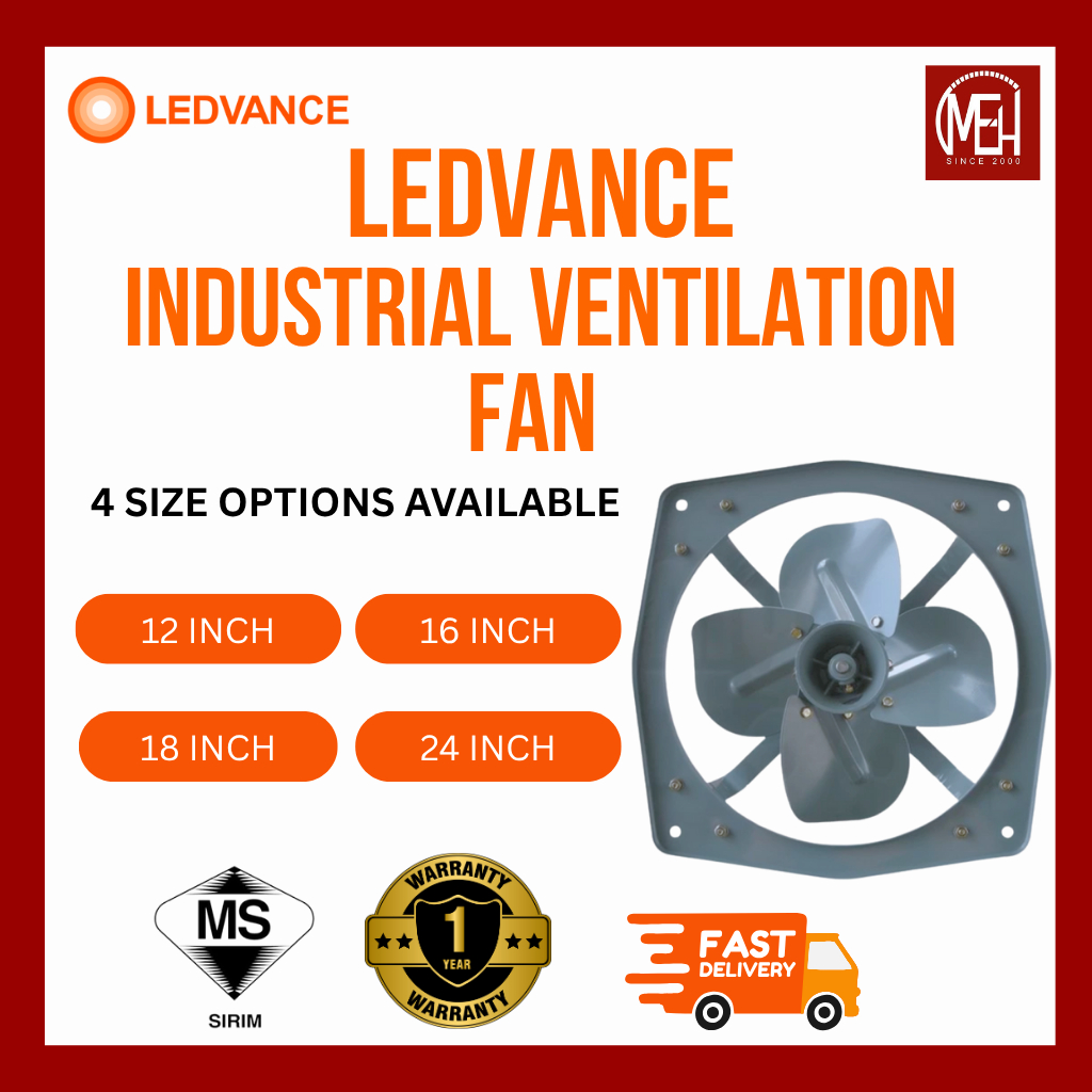 LEDVANCE OSRAM INDUSTRIAL VENTILATION FAN 12"/16"/18"/24" / WALL ...