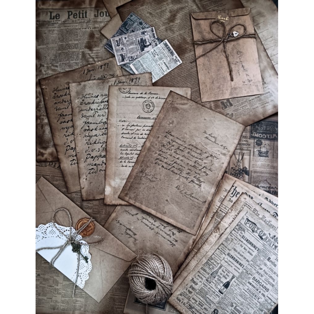 A4 A5 10 Sheets Handmade Vintage Newspaper Print, Vintage Old Letter ...