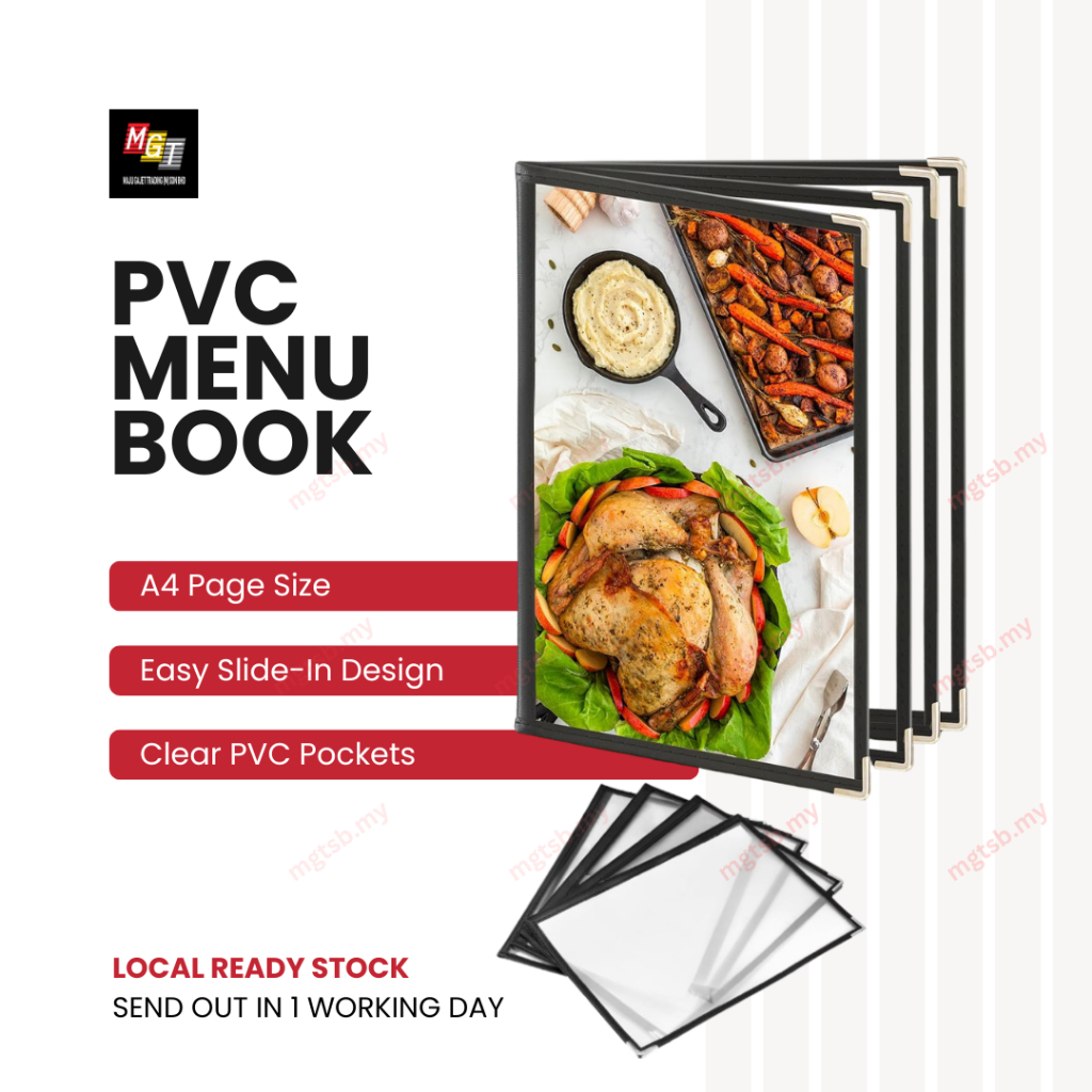 A4 Menu Book Cover DIY Restaurants Cafe Menu Holder Transparent Clear ...
