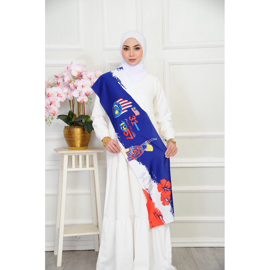 Mafla Merdeka Scarf Dewasa Viral Merdeka 2024(58 inches long 12 inches ...
