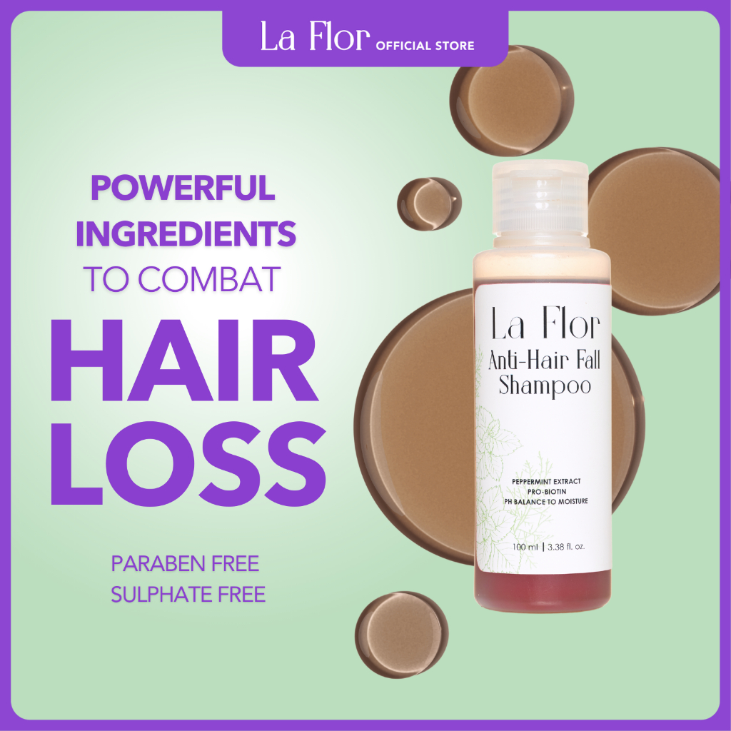 La Flor Syampu Anti Rambut Runtuh 100ml - Bebas Paraben & Sulfat - Kandungan Platycladus ...