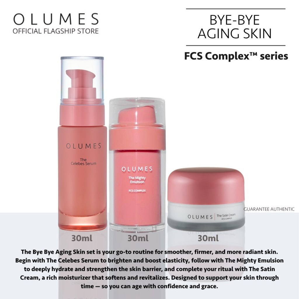 OLUMES Bye-Bye Aging Skin [The Celebes Serum+The Mighty Emulsion (FCS ...