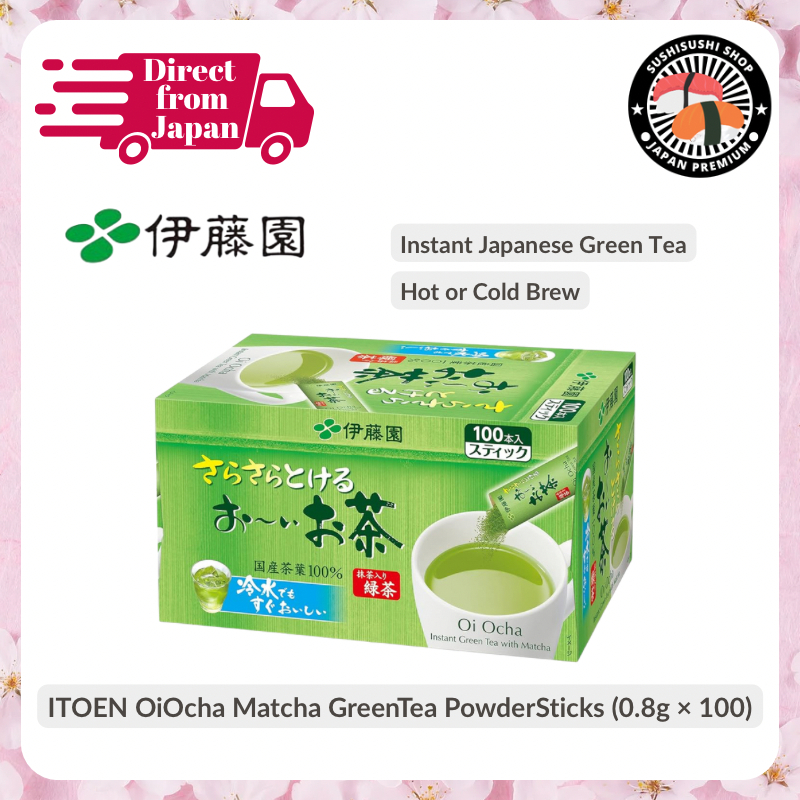 Itoen, Oi Ocha, Green Tea with Matcha Powder, 3 options (0.8gx100 sticks, 40g/80g bag with zip ...