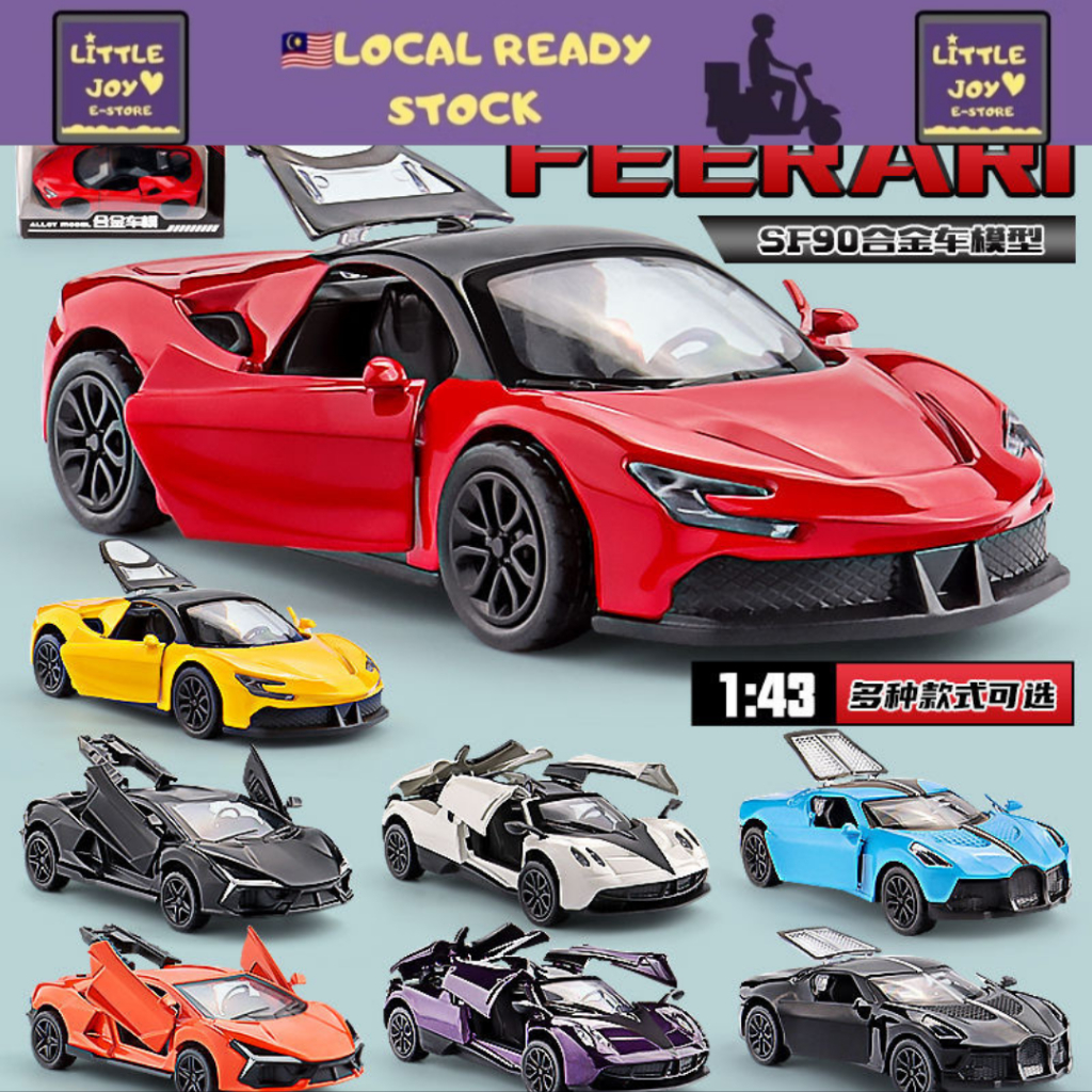 🇲🇾LJS1 1:43 Sports Car model toy Diecast Lamborghini Pagani Buggati ...