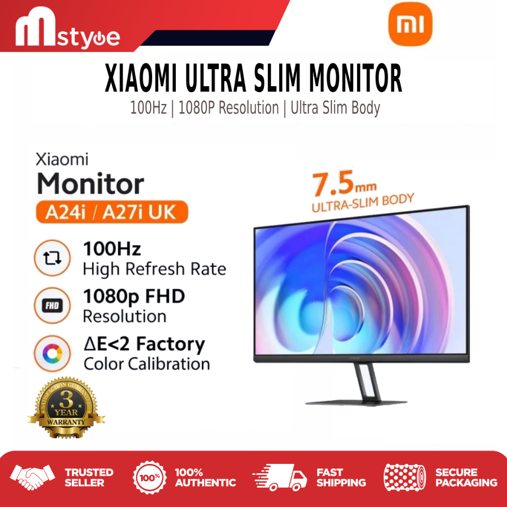 Xiaomi A24i A27i & G27i Gaming Monitor | 24”/27” IPS FHD | 100Hz ...