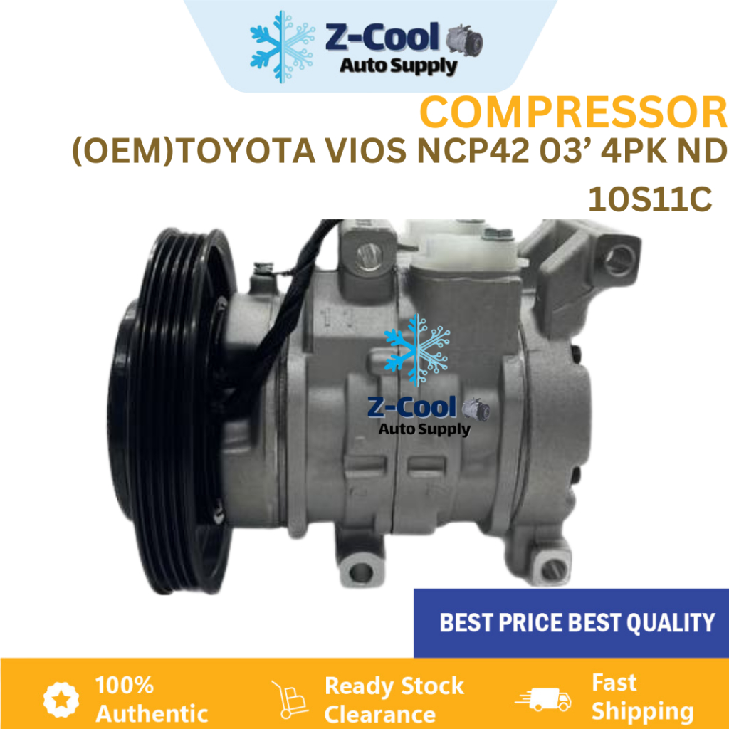 Compressor OEM New Aircond Toyota Vios NCP42 2003-2007 4Pk | Shopee ...