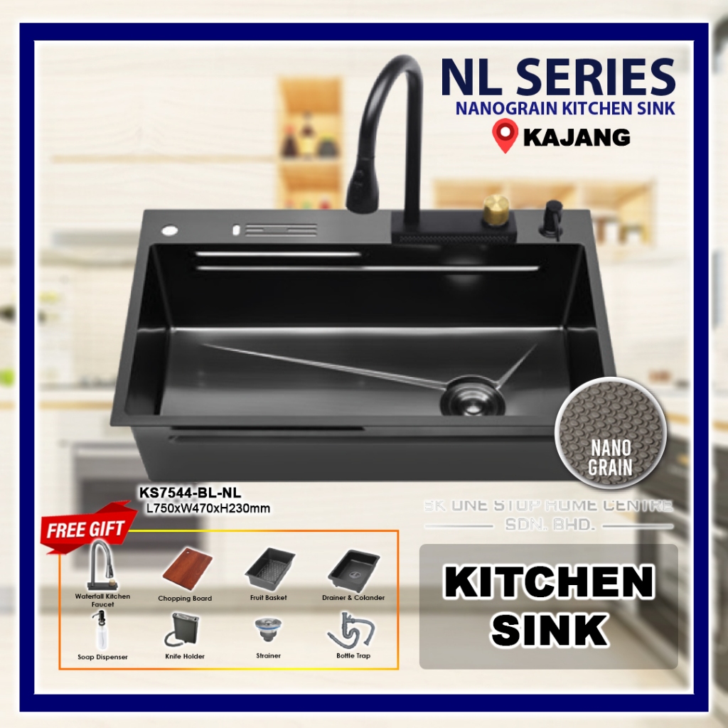 (WATERFALL Sink) NANOGRAIN Multifunctional Kitchen Sink COMBO Set ...