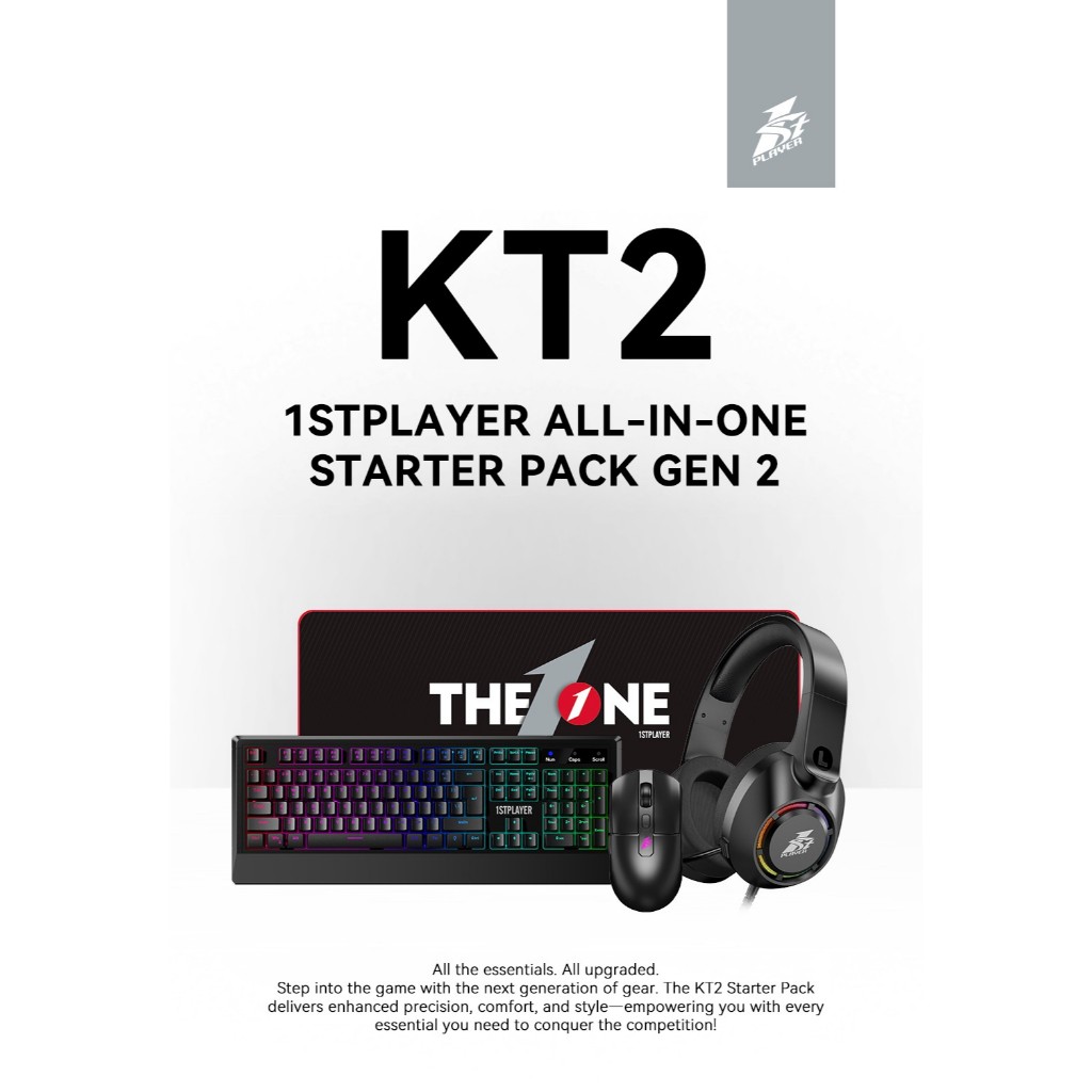 # 1ST PLAYER™️ KT2 Gaming Pack (Keyboard + Mouse + Headset + Mousepad ...