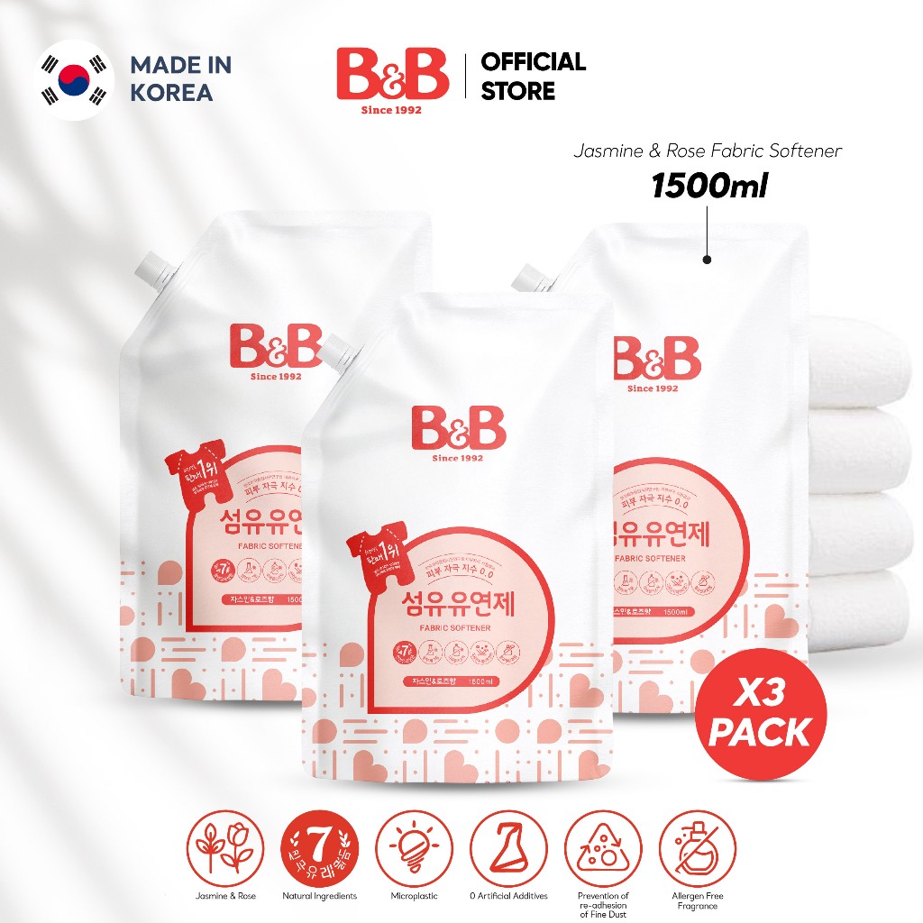 [Refill Pack] B&B Korea Skin Protection Fabric Softener Jasmine & Rose ...