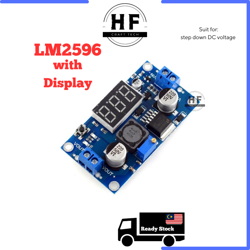 LM2596 DC-DC Adjustable Buck Converter Module Voltage Regulator Step Down DC Voltage with ...