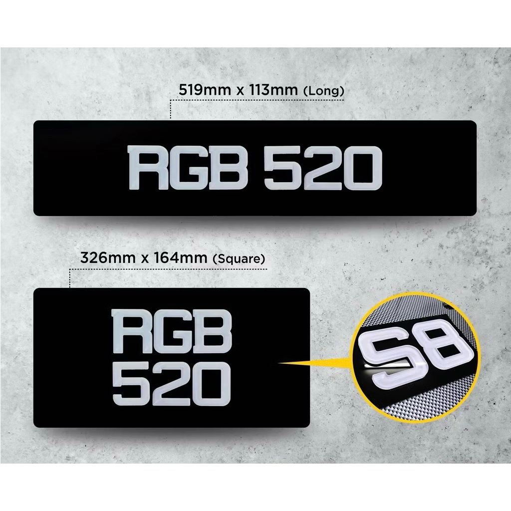 3D Crystal Car Number Plate Nombor Plat Kristal Kereta Timbul Custom ...