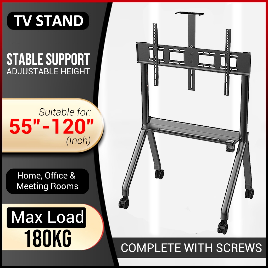Portable Mobile TV Stand Trolley Bracket for 55"– 120" LCD LED Screen ...