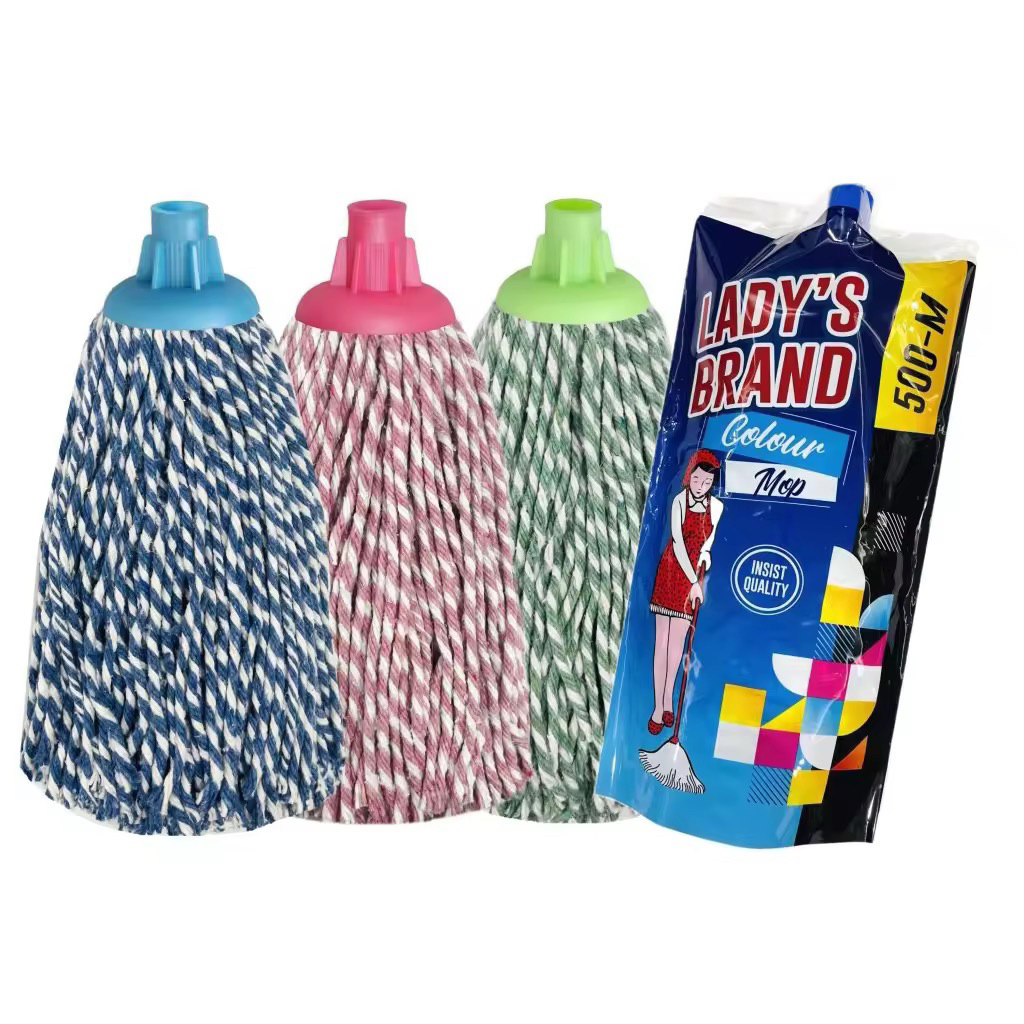 【Heavy Duty】XXL Absorbent Colour Cotton Mop Lantai Warna White Floor ...