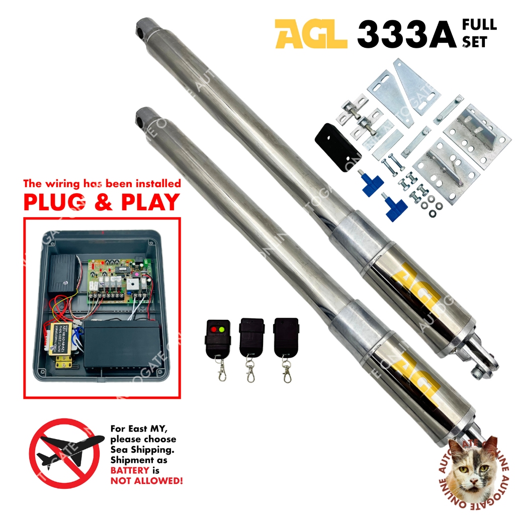 AGL 333A ( 2CH 433MHZ A3 ) SWING ARM AUTO GATE SYSTEM ( SET ) | Shopee ...