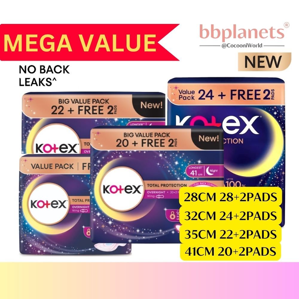 [NEW VALUE PACK] Kotex Proactive Guard Overnight Wing Pad 35CM/41CM(20s ...