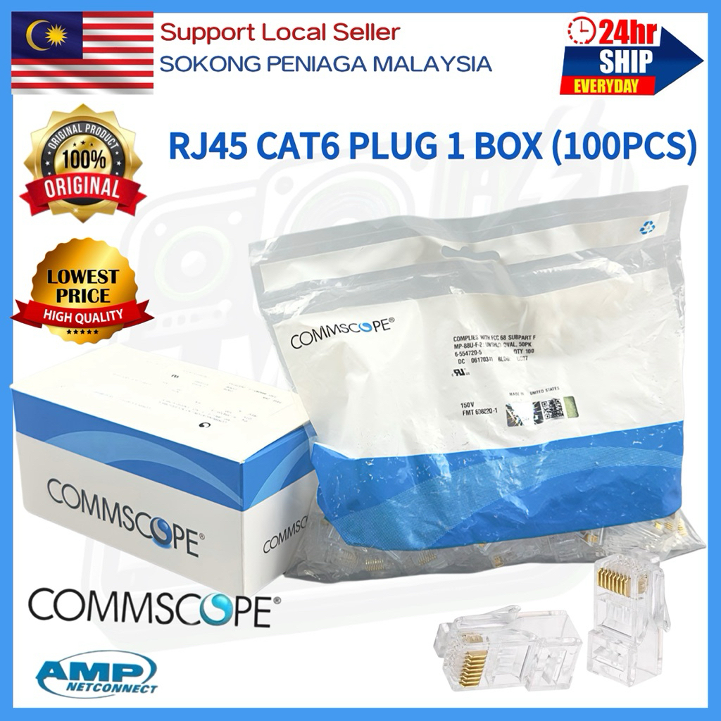 Commscope AmpNetconnect RJ45 Network Plug UTP Lan Cat6 Modular Plug ...