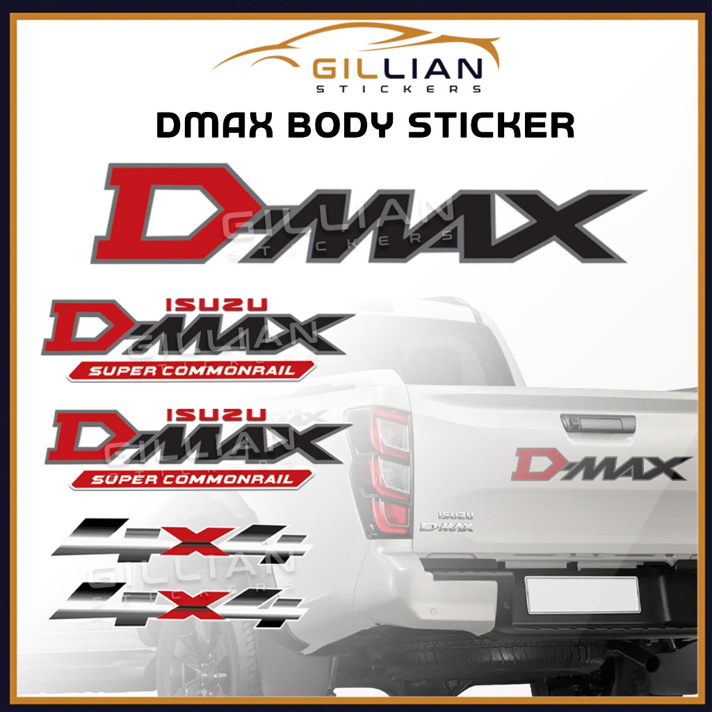 Car Sticker ISUZU DMAX Body Side Front Rear Decal 4x4 DMAX 07 ...