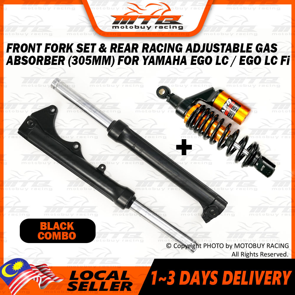 YAMAHA EGO LC EGO LC Fi FRONT FORK SET & RACING ADJUSTABLE GAS ABSORBER ...