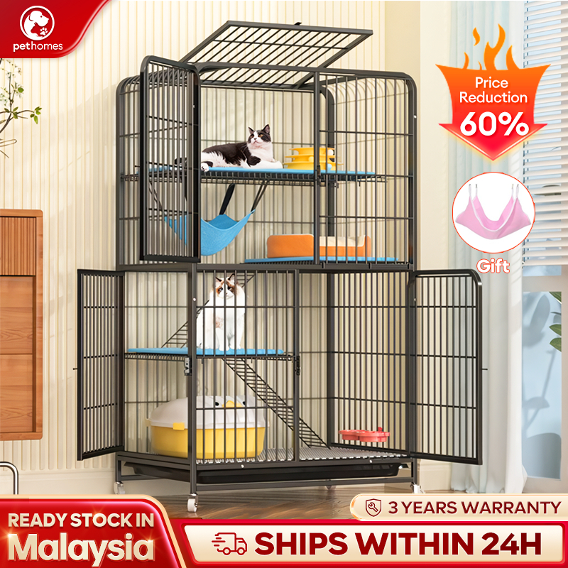 Sangkar Kucing Besar Cat Cage Cat House 4 Tingkat 2 Level Cat Cage Big ...