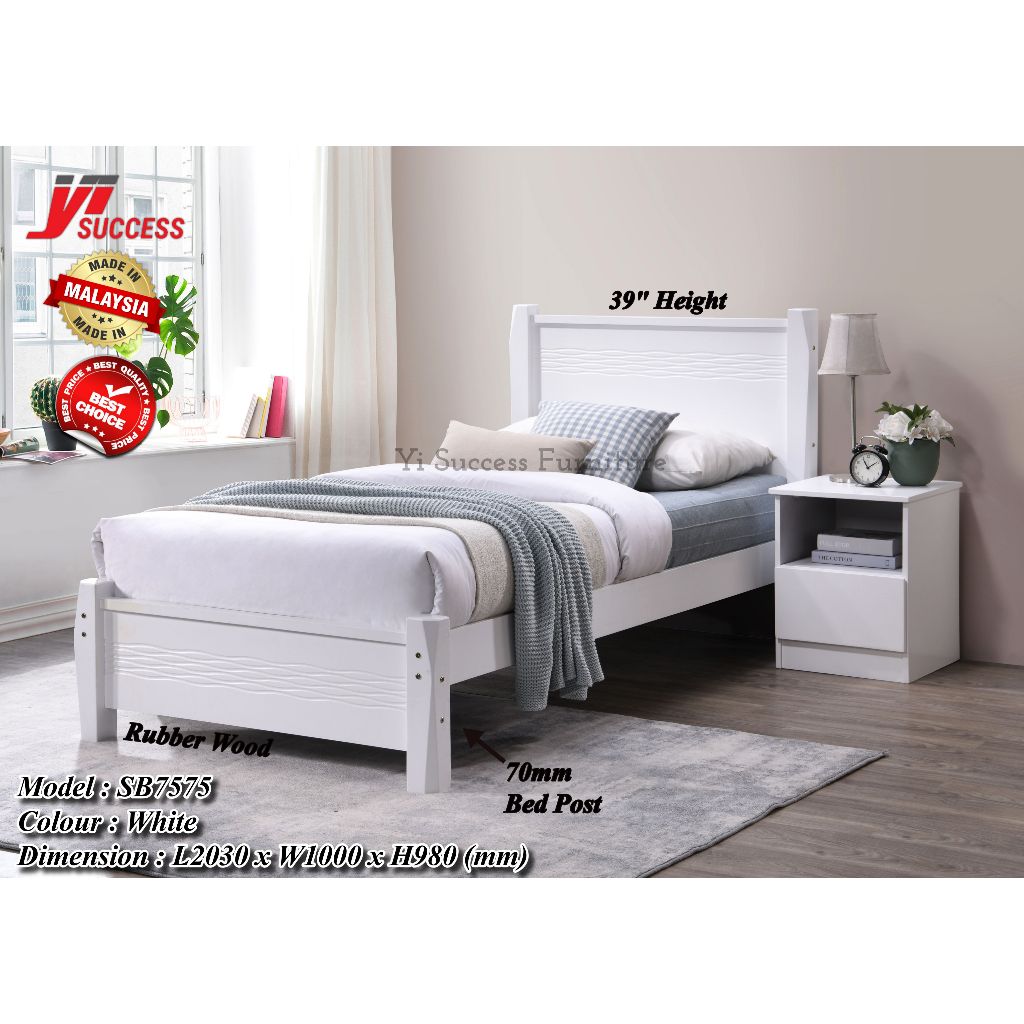 Yi Success Edward Modern Wooden Single Bed Frame / Quality Solid Wood ...