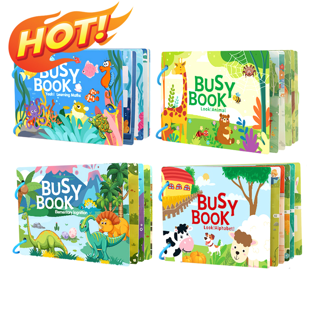 Busy Book Quiet Book Kids Learning Book Reusable Sticker Book Activity ...