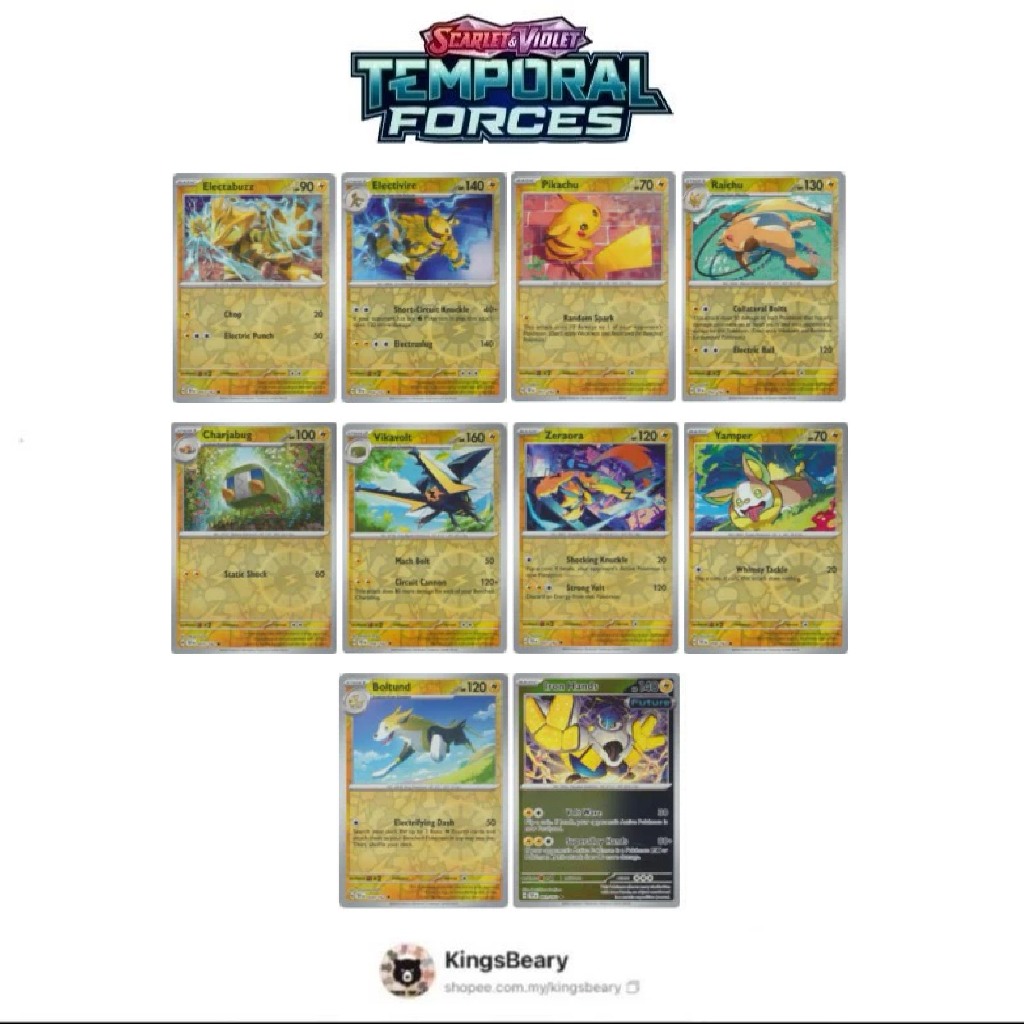 Temporal Forces | Lighting Electric type Pokemon Reverse Holo Common ...