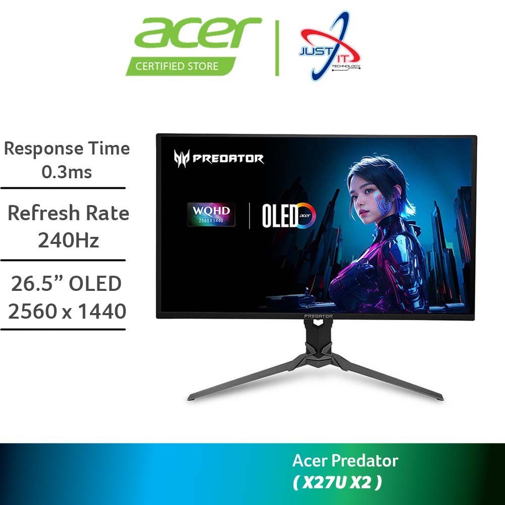 ACER PREDATOR X27U X2 27" OLED GAMING MONITOR ( 27" OLED WQHD / 0.03MS ...