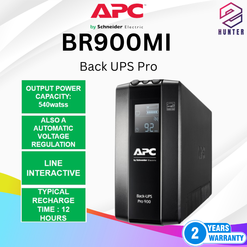 APC BR900MI Back UPS Pro BR 900VA, 6 Outlets, AVR, LCD Interface ...