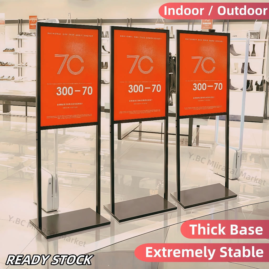 Metal Poster Display Stand Heavy Duty Signage Stand Advertising Board ...