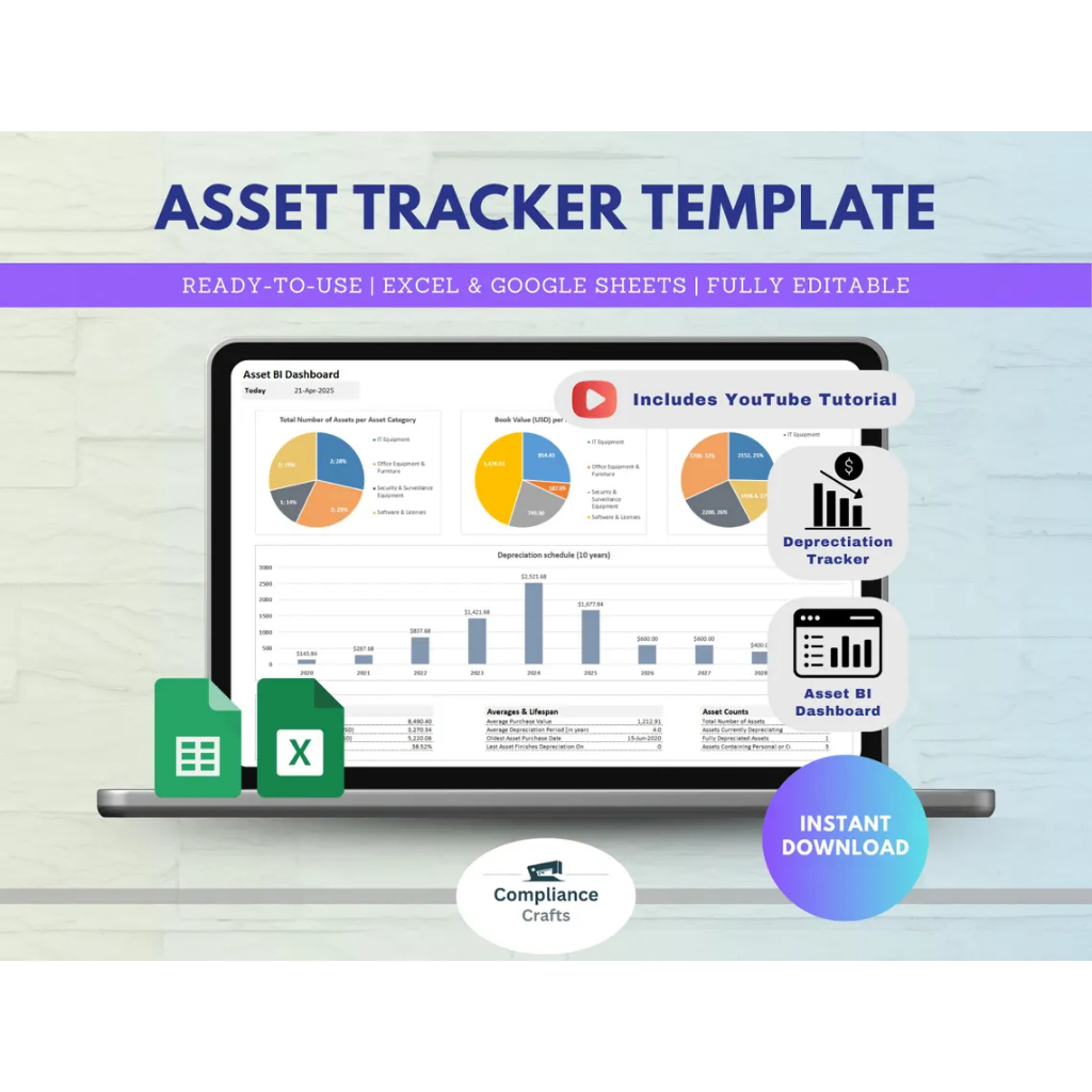 Asset Inventory Tracker Template Equipment Inventory Asset Management ...