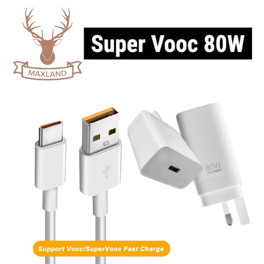 OPPO 80W Super Dart VOOC Fast Charger flash charge with Type-C VOOC Usb ...