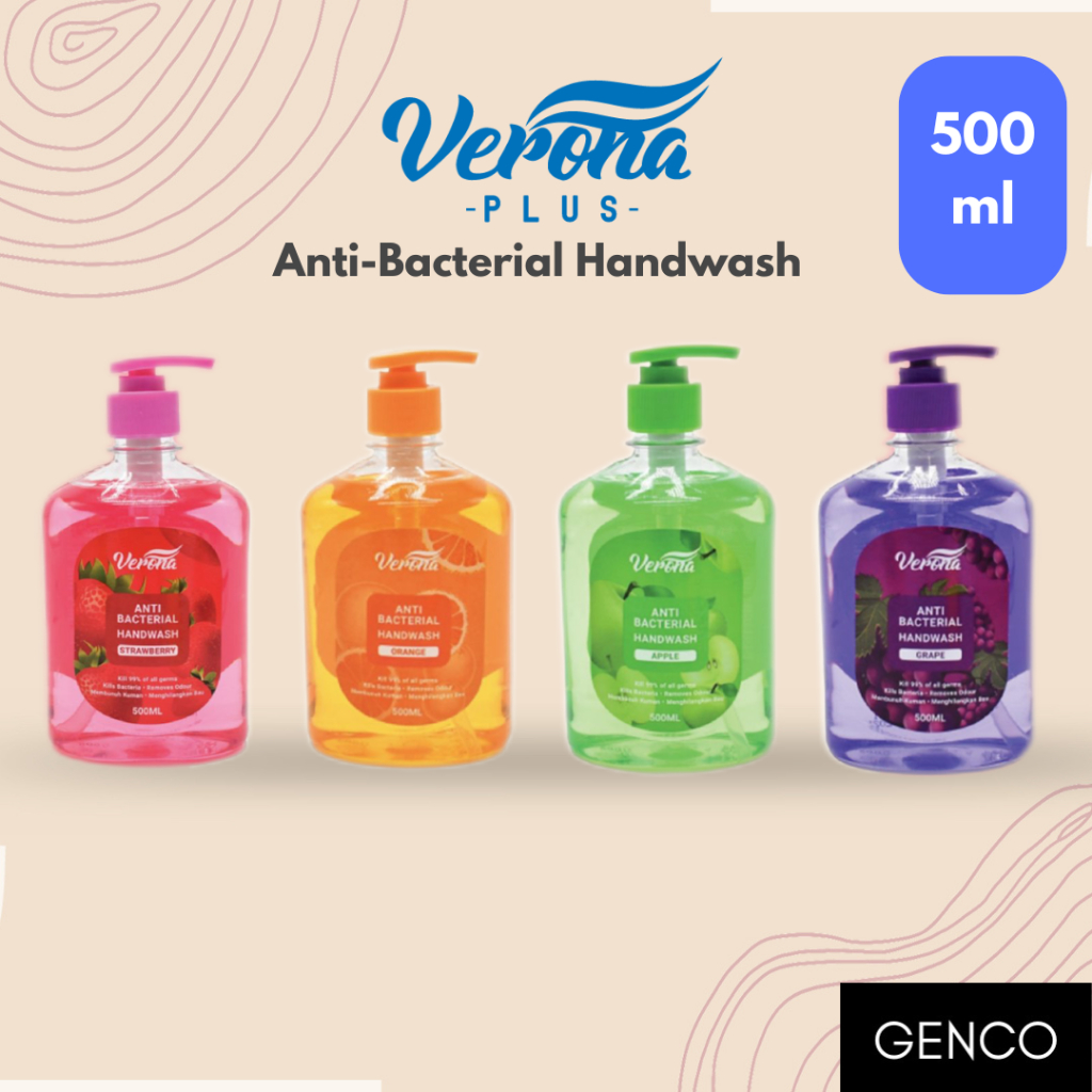 Verona Plus Anti Bacterial Handwash 500ml (Strawberry, Orange, Apple ...