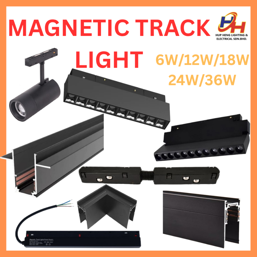 LED Magnetic Track Light Magnet Pendant Lamp Grille Folding Flood Spot ...