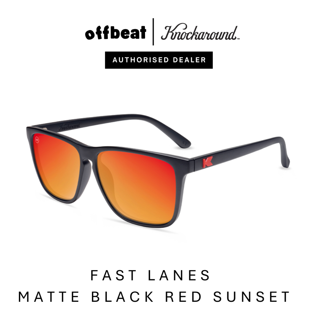 KNOCKAROUND Fast Lanes Matte Polarized UV400 Unisex Sunglasses - Black ...